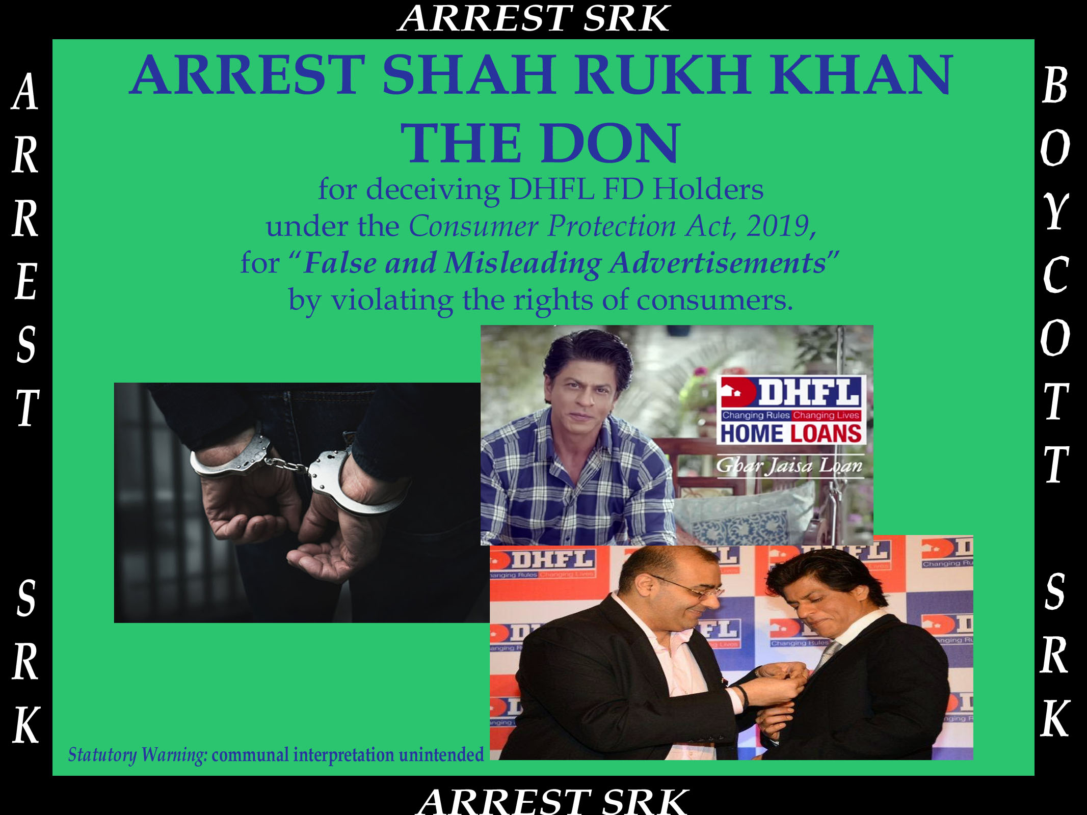 MR. SHAH RUKH KHAN, THE BRAND AMBASSADOR OF DHFL, HAS DECEIVED THE ...