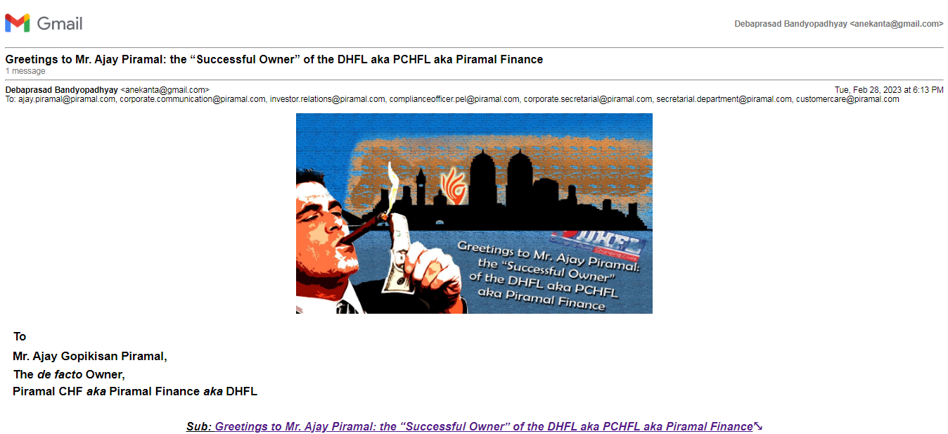 Greetings to Mr. Ajay Piramal: the “Successful Owner” of the DHFL aka ...