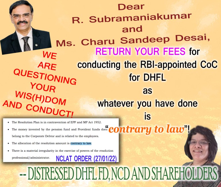 THE GREAT NON-WILFUL ABSENTEES IN THE RBI-APPOINTED CoC FOR DHFL – Once ...