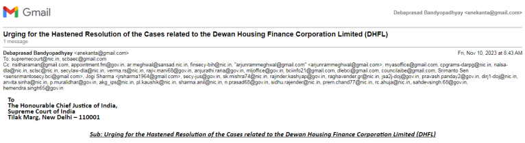 Urging for the Hastened Resolution of the Cases Related to the DHFL: a ...