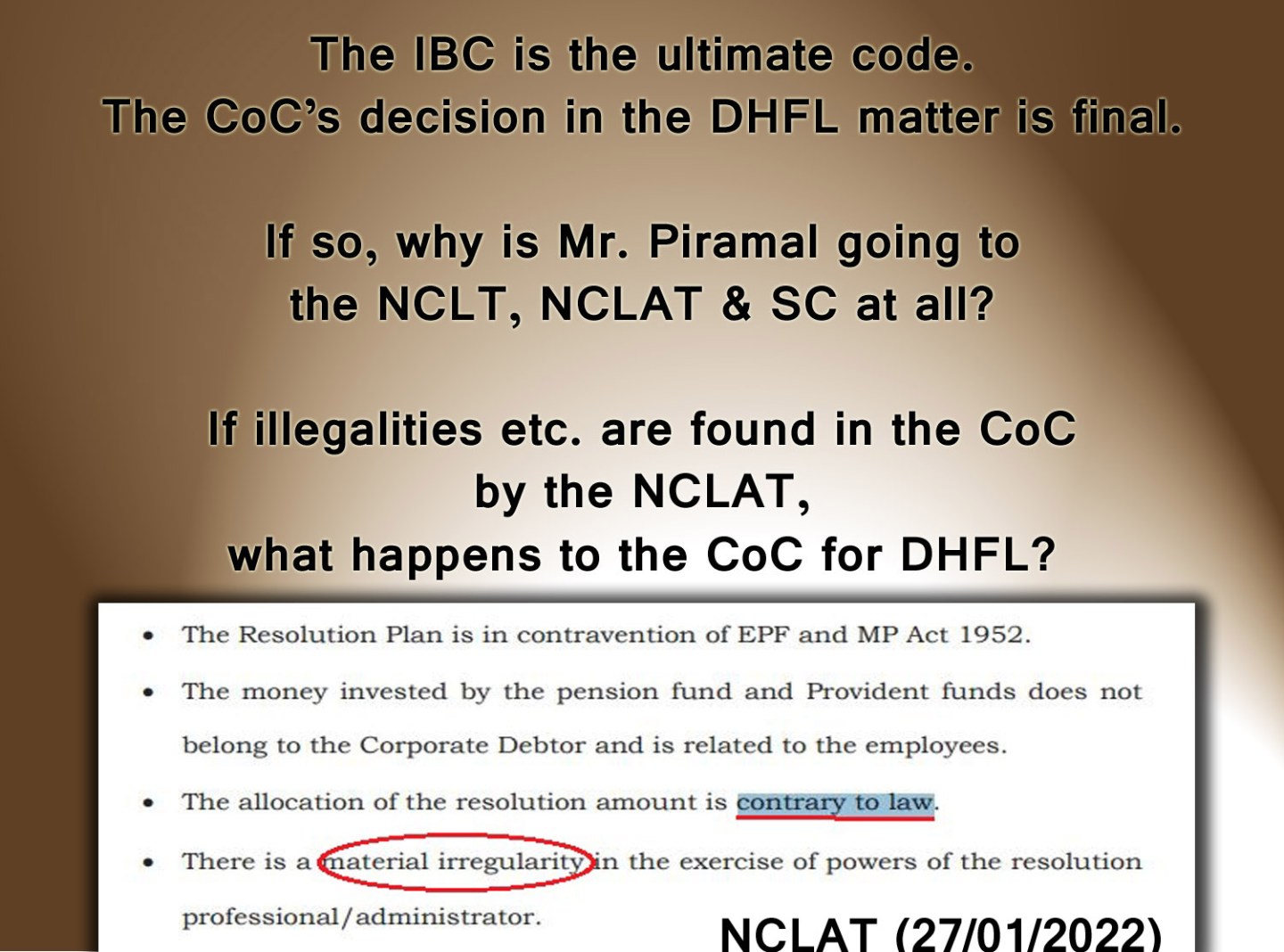 Bringing Back from Oblivion: Key NCLT and NCLAT Verdicts in the DHFL ...